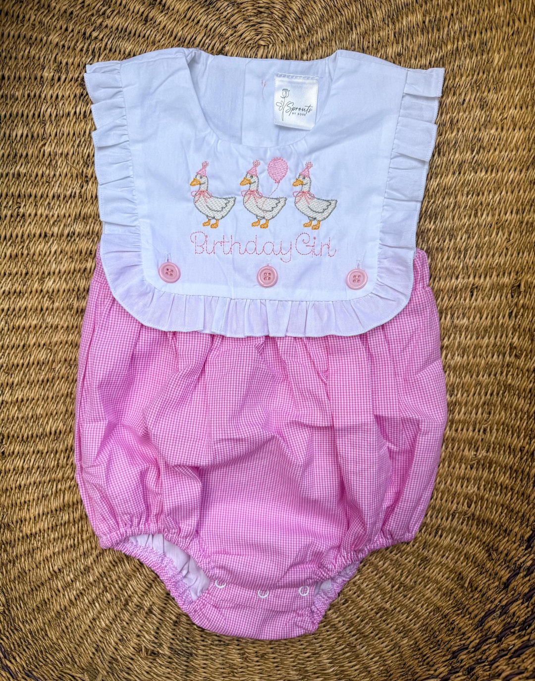 Girls Goose Themed Birthday Romper - Custom Silly Goose Embroidered ...