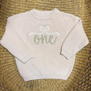Girls Bow Sweater With Name - Baby Girl Monogram Sweater - Etsy