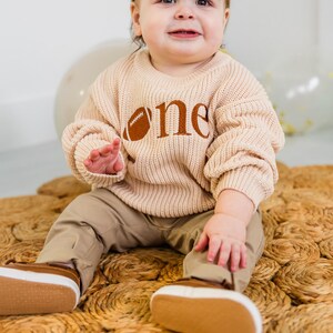 Baby "first Year Down" Custom Birthday Sweater - Football Themed First ...