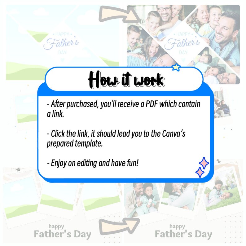 20 Canva Editable Father Day Photo Collage Template Father Day Card ...