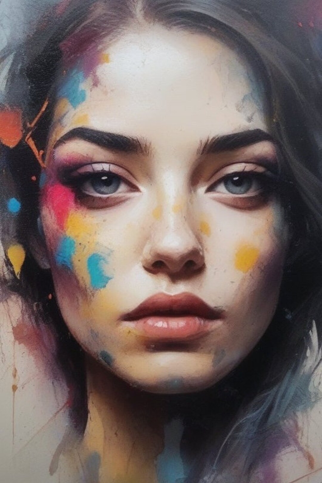 A Graffiti Style Portrait of a Beautiful Caucasian Woman - Etsy