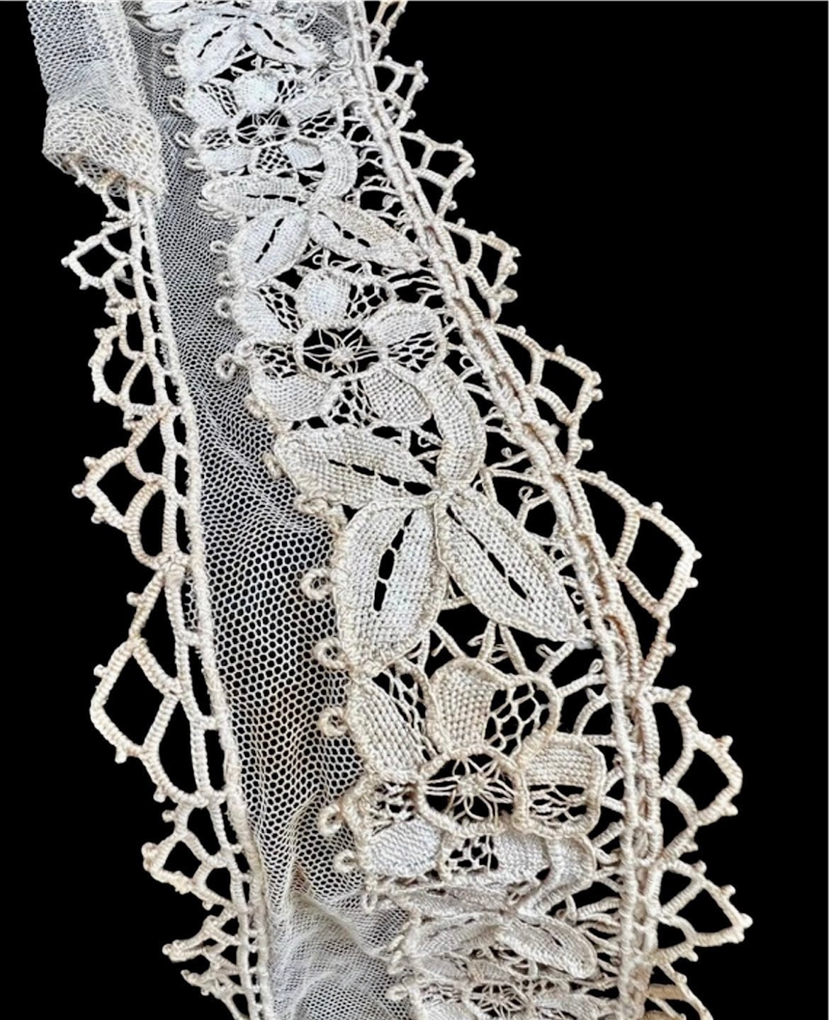 Antique 19th Century Lace Lappet Collar Cap Mid 1800s Civil War Vintage ...