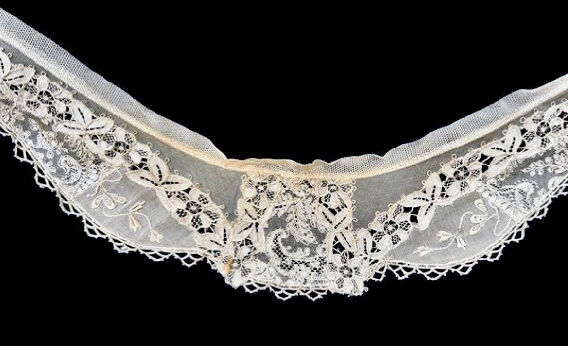 Antique 19th Century Lace Lappet Collar Cap Mid 1800s Civil War Vintage ...