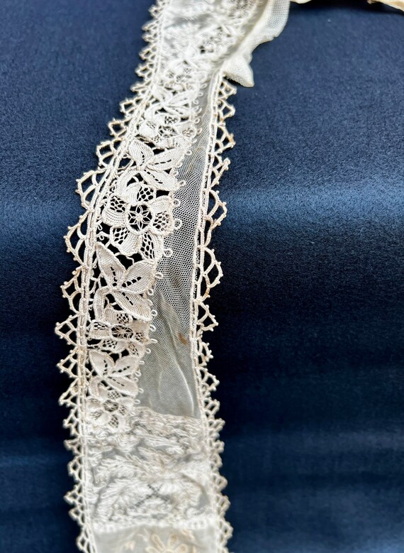 Antique 19th Century Lace Lappet Collar Cap Mid 1800s… - Gem