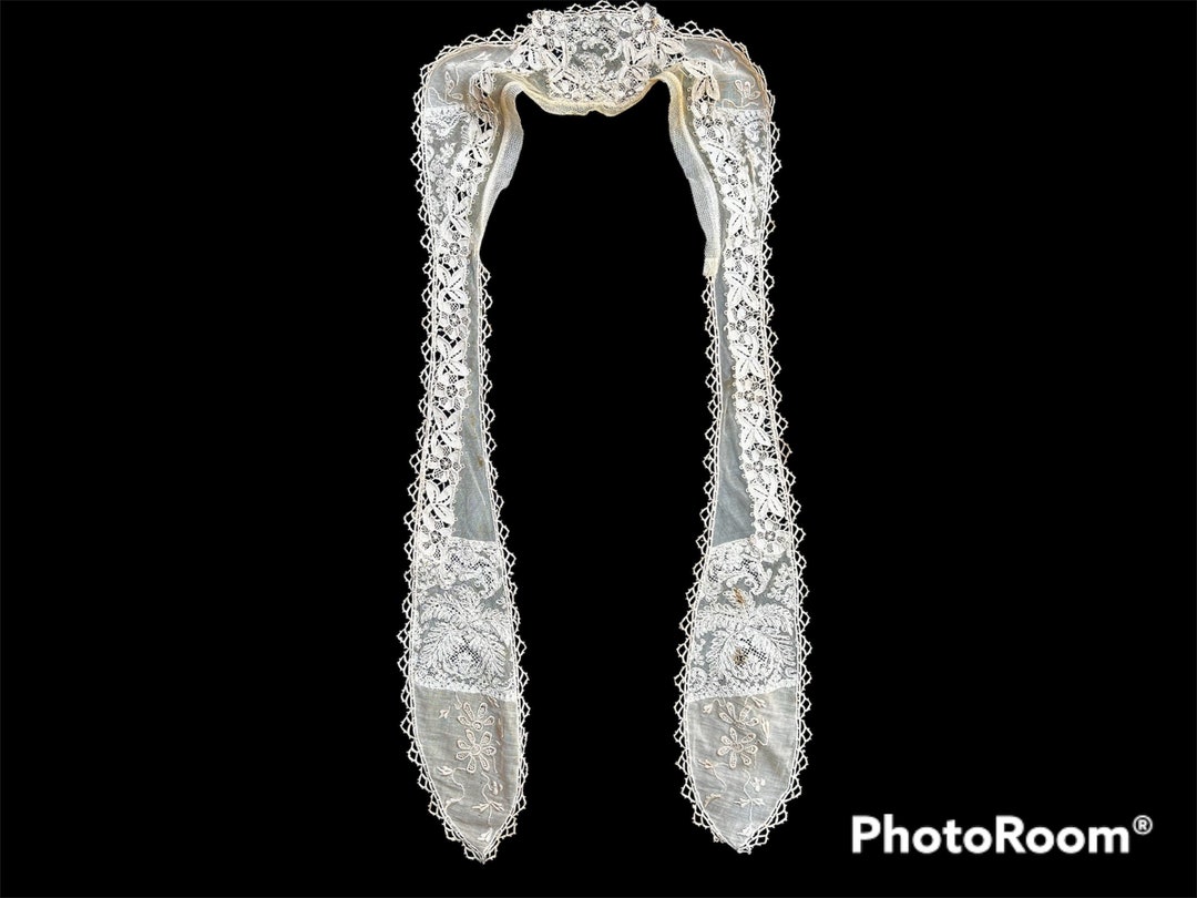 Antique 19th Century Lace Lappet Collar Cap Mid 1800s Civil War Vintage ...