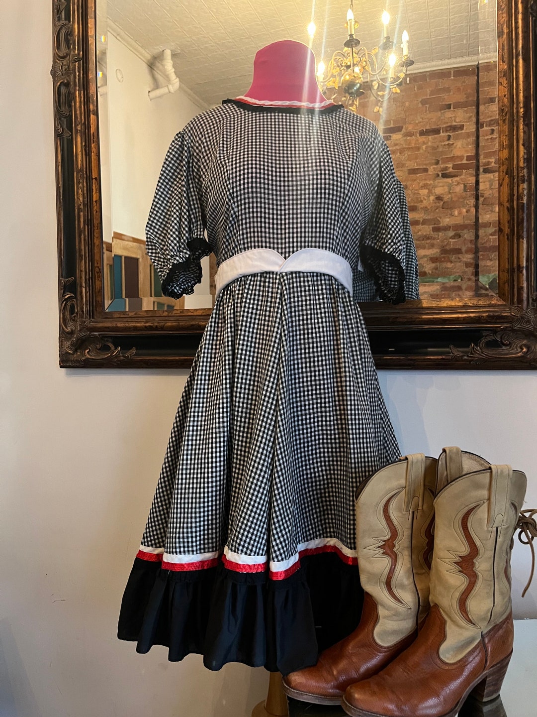 1950s Gingham Square Dancing Dress - Etsy