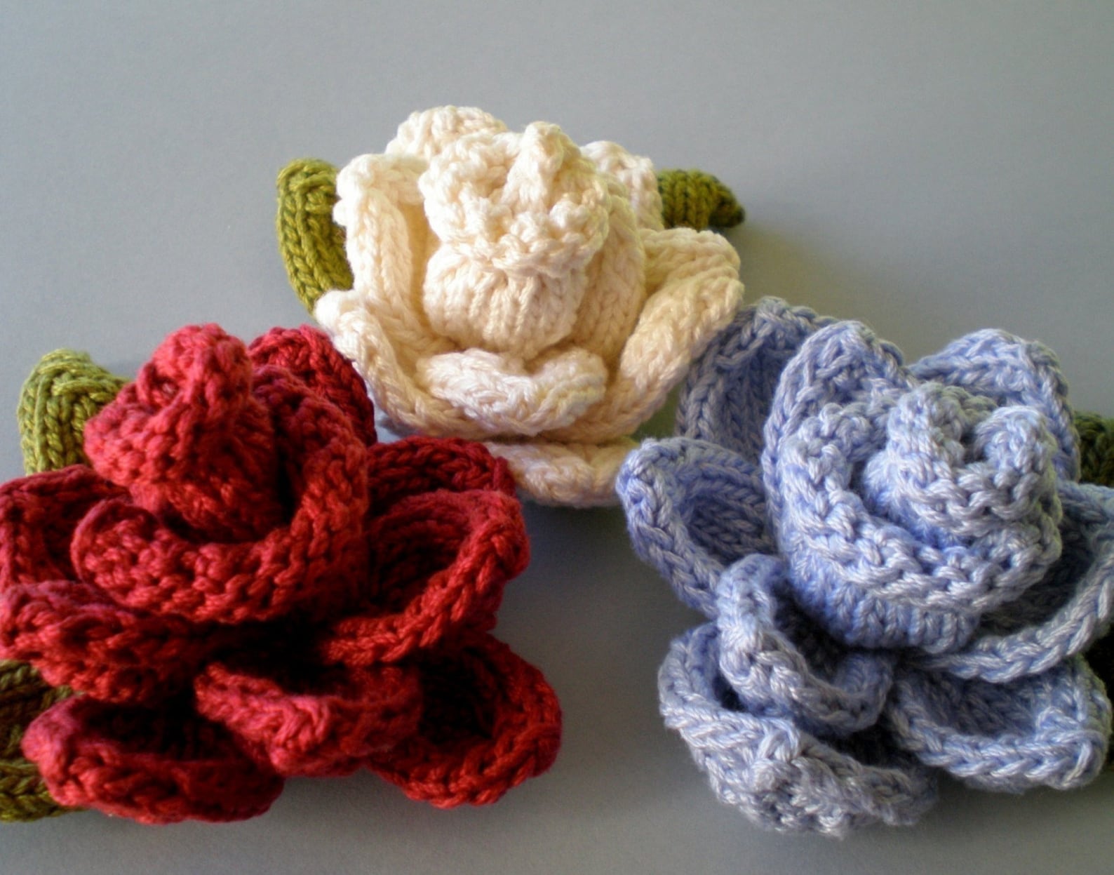 PDF Knitting Pattern Rose Knit Flower - Etsy