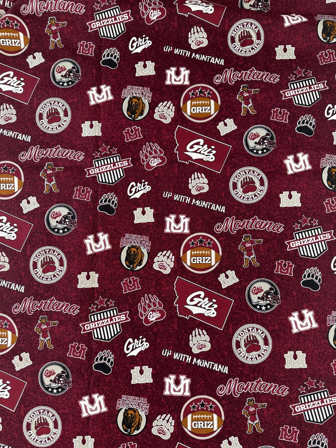 Fabric - U of M Grizzlies - Tone on Tone Fabric - Sold by the Yard ...