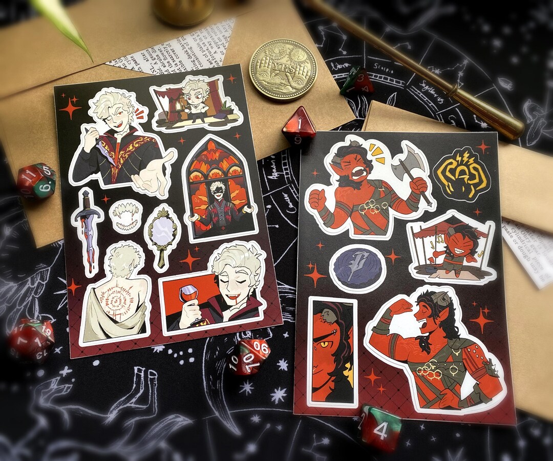 Baulders Gate 3 Astarion & Karlach Sticker Sheet - Etsy