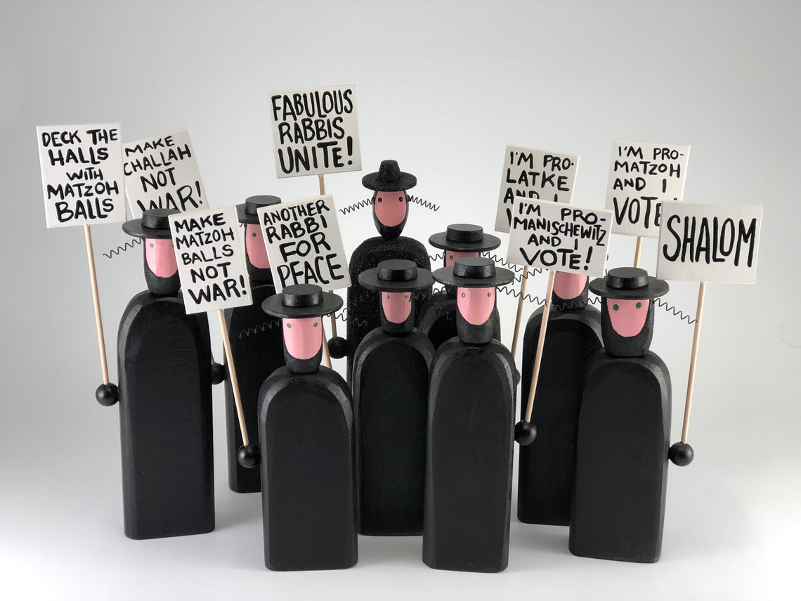 Picketing Rabbi Figure Hanukkah decoration Bar Mitzvah or | Etsy