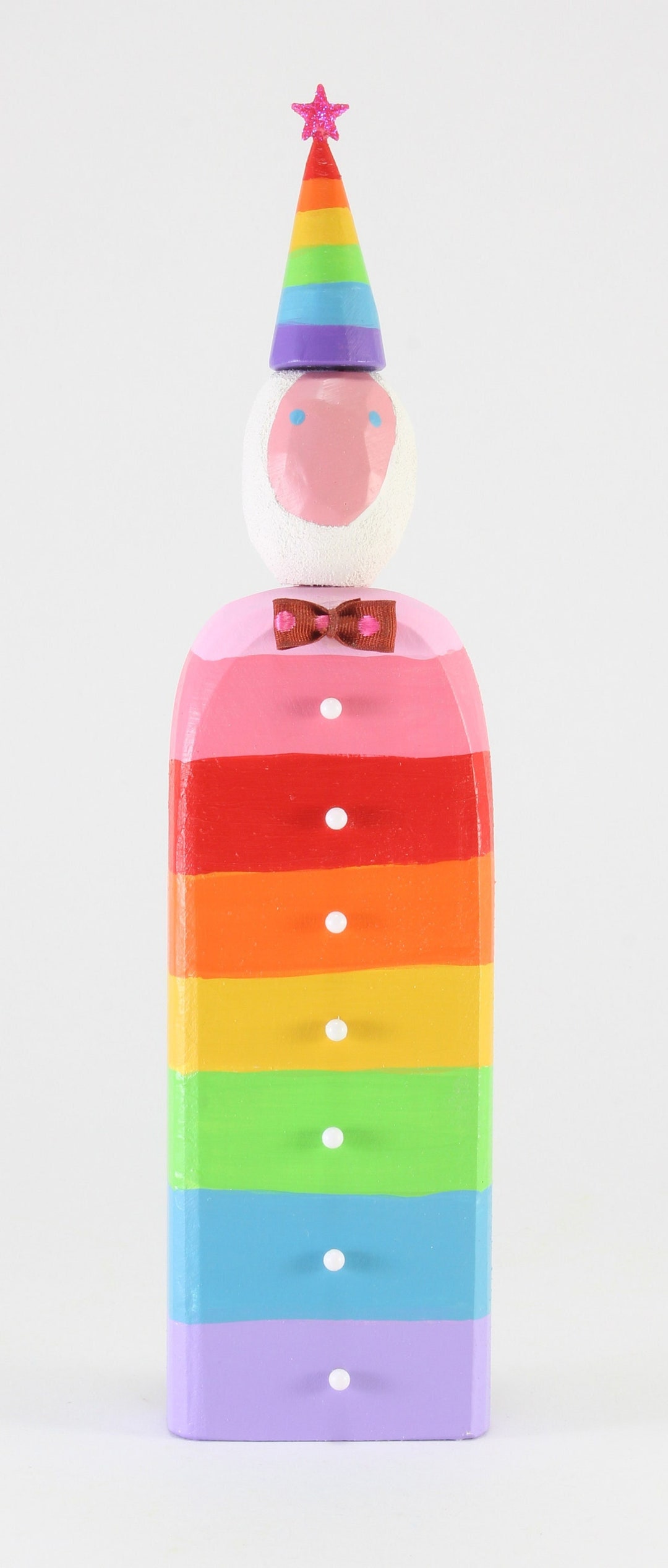 Rainbow Santa Figure -one of a Kind | Santa Claus Figurine | Christmas ...