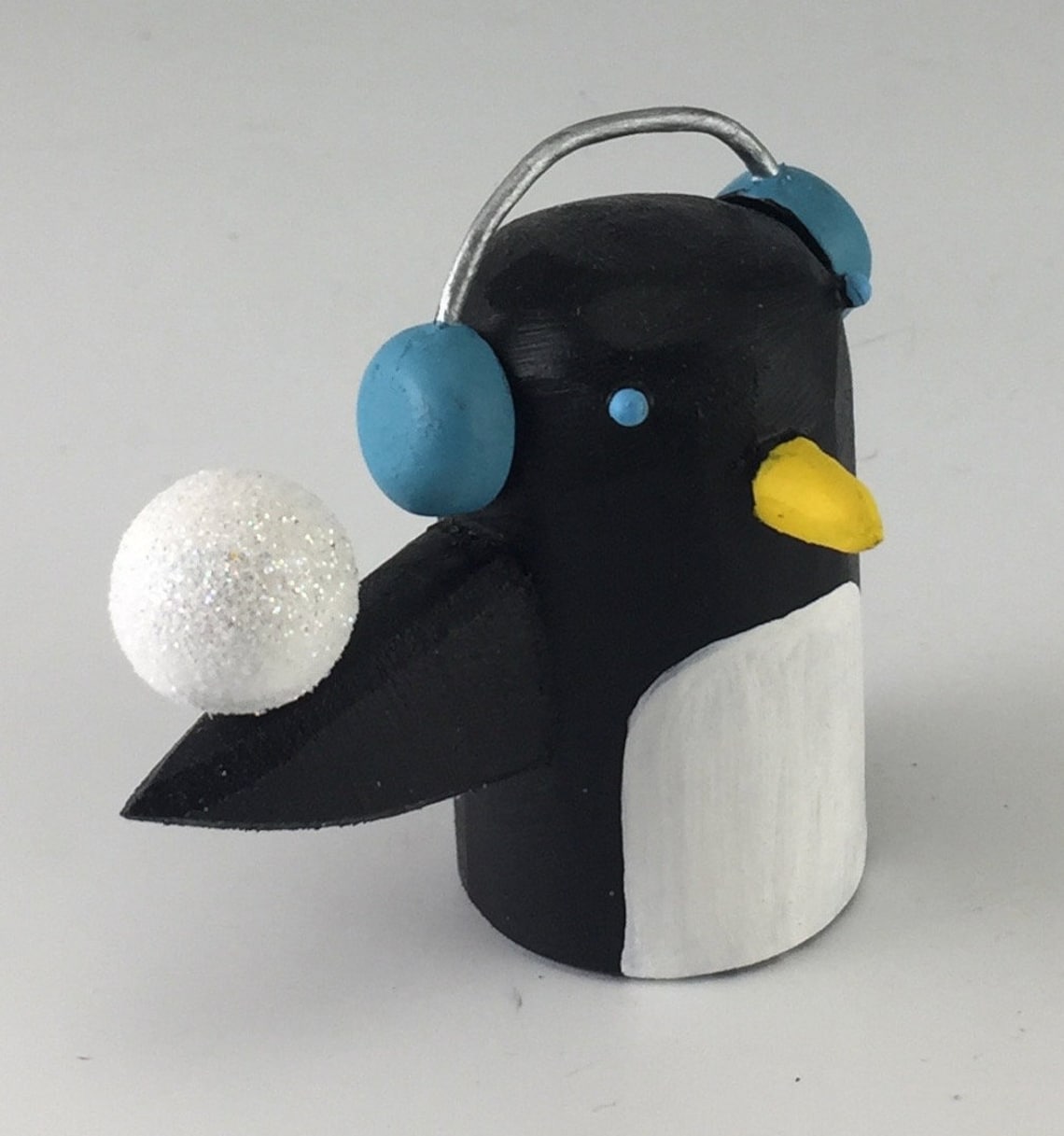 Penguin With Snowball Penguin Figure Holiday Decoration - Etsy