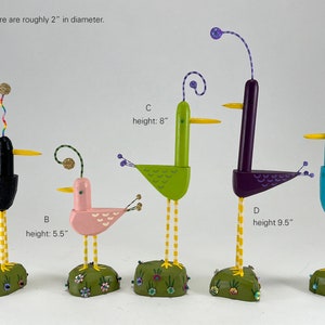 Bird Sculptures | One-of-a-kind Rainbow Birds | Folk Art Gift - Etsy
