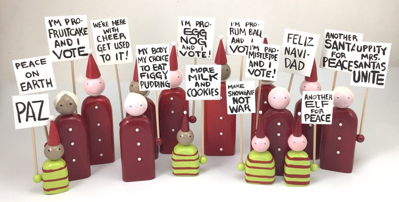 Picketing Elf Figures Christmas Figurine Christmas - Etsy