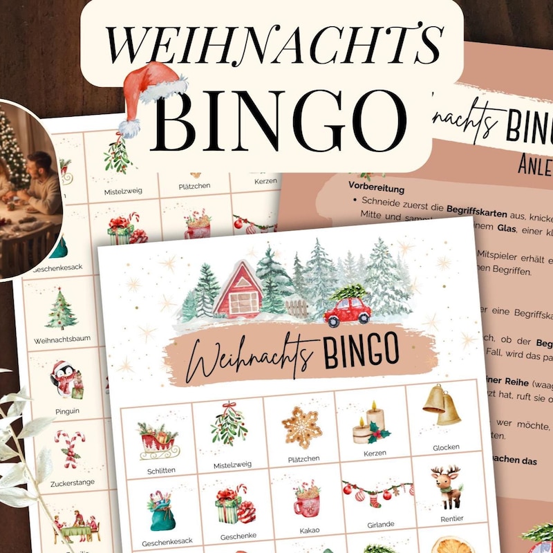 Weihnachten bingo ausdrucken - Etsy.de