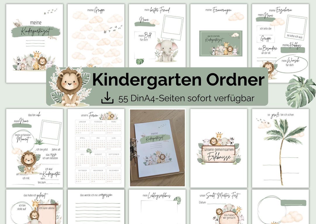 Kindergarten Portfolio Folder to Print Dina4 Daycare Templates to Fill ...