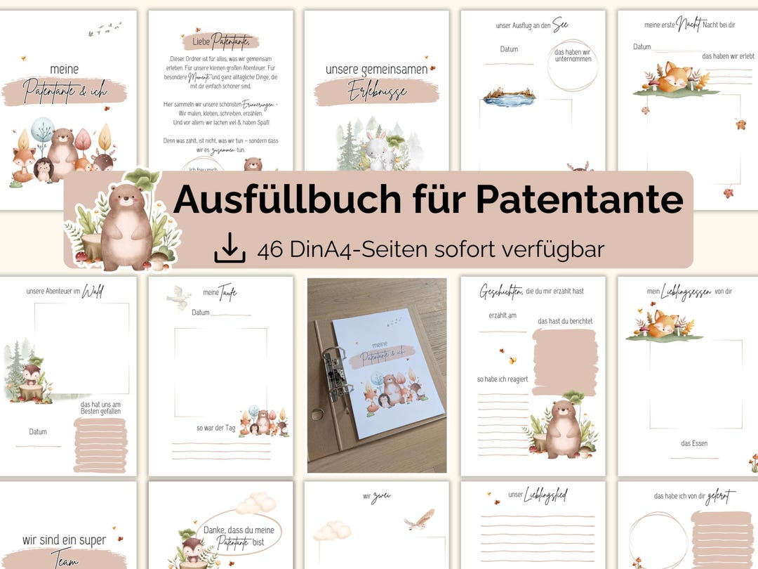 Gift for Godmother to Print Dina4 Fill-in Book Print Template Godchild ...