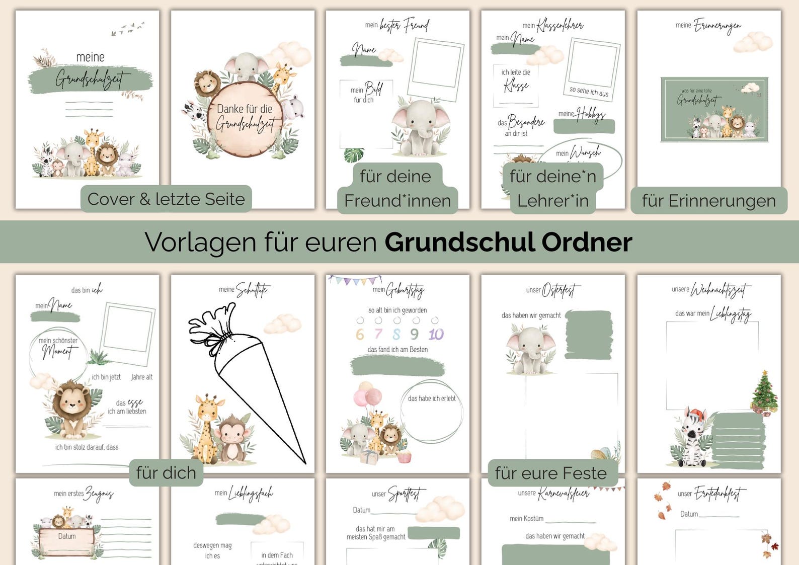 Primary School Portfolio Folder for Printing, A4 School Templates to ...