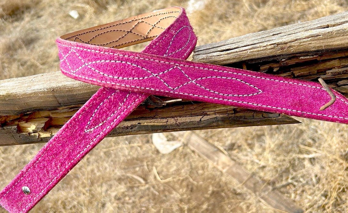 Custom Handmade Leather Belt With Gunslinger Stitching. - Etsy