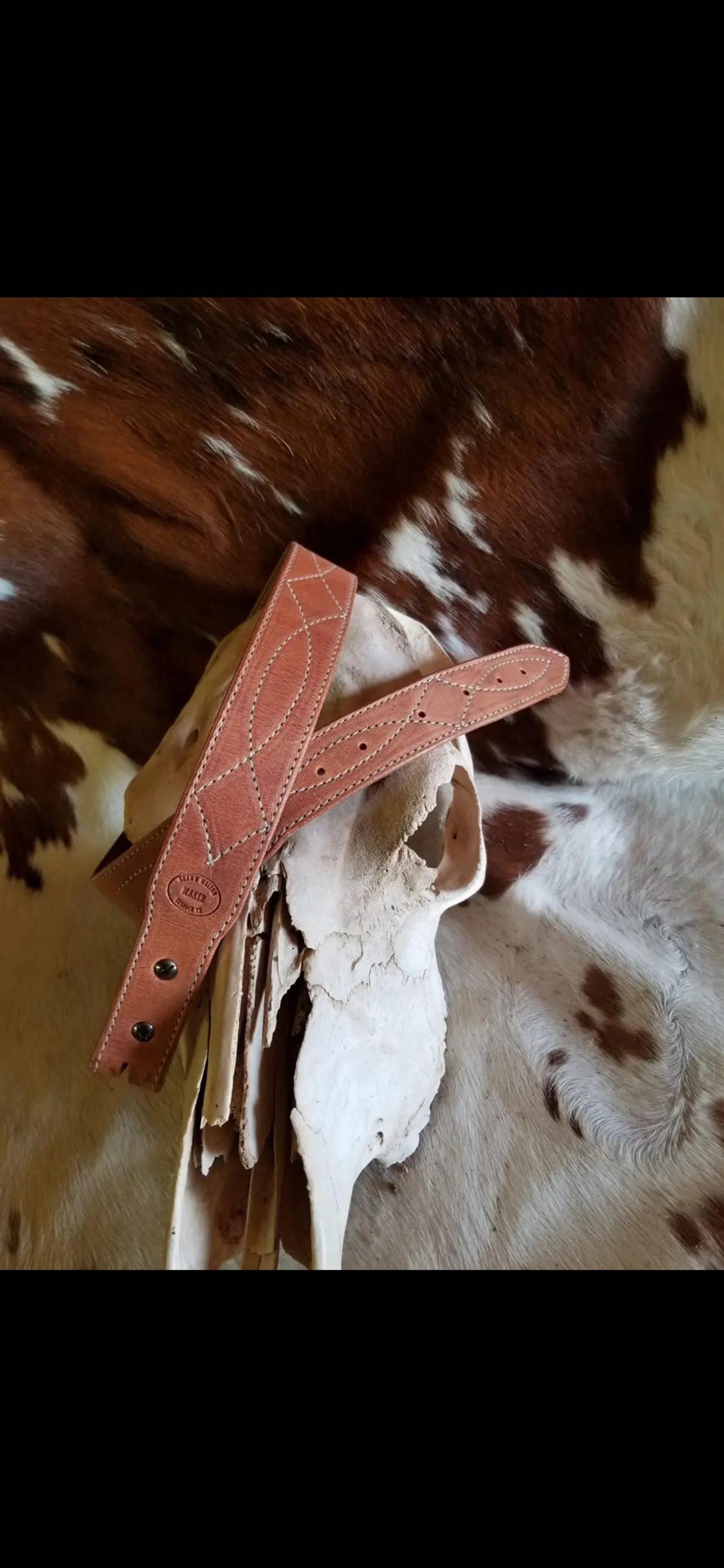 Custom Handmade Leather Belt With Gunslinger Stitching. - Etsy
