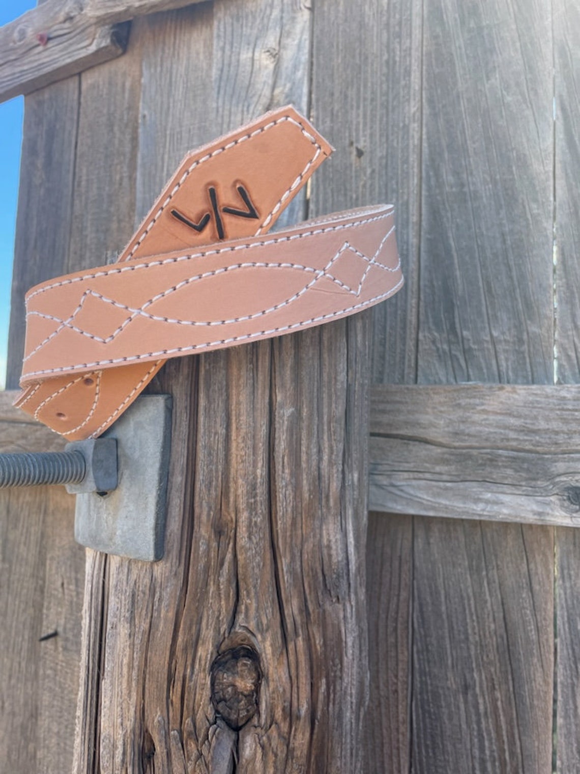Custom Handmade Leather Belt With Gunslinger Stitching. - Etsy