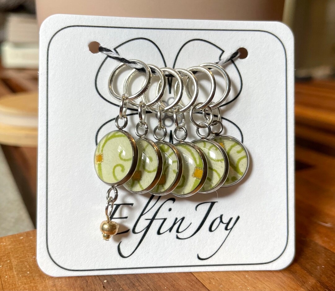 Spring Foliage Stitch Markers Green and Gold - Etsy
