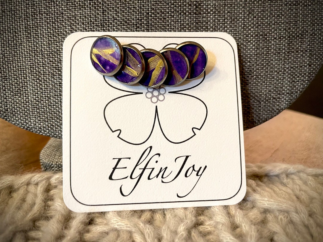 VINES Buttons Purple and Gold - Etsy