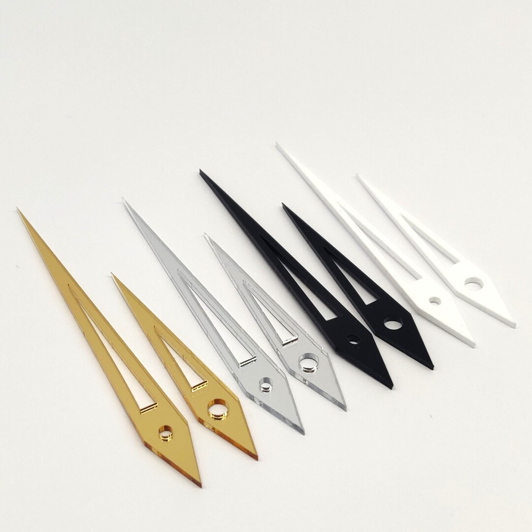Mirrored/colored Acrylic Hands for Wall Clocks DIY With Second Hand Pin ...