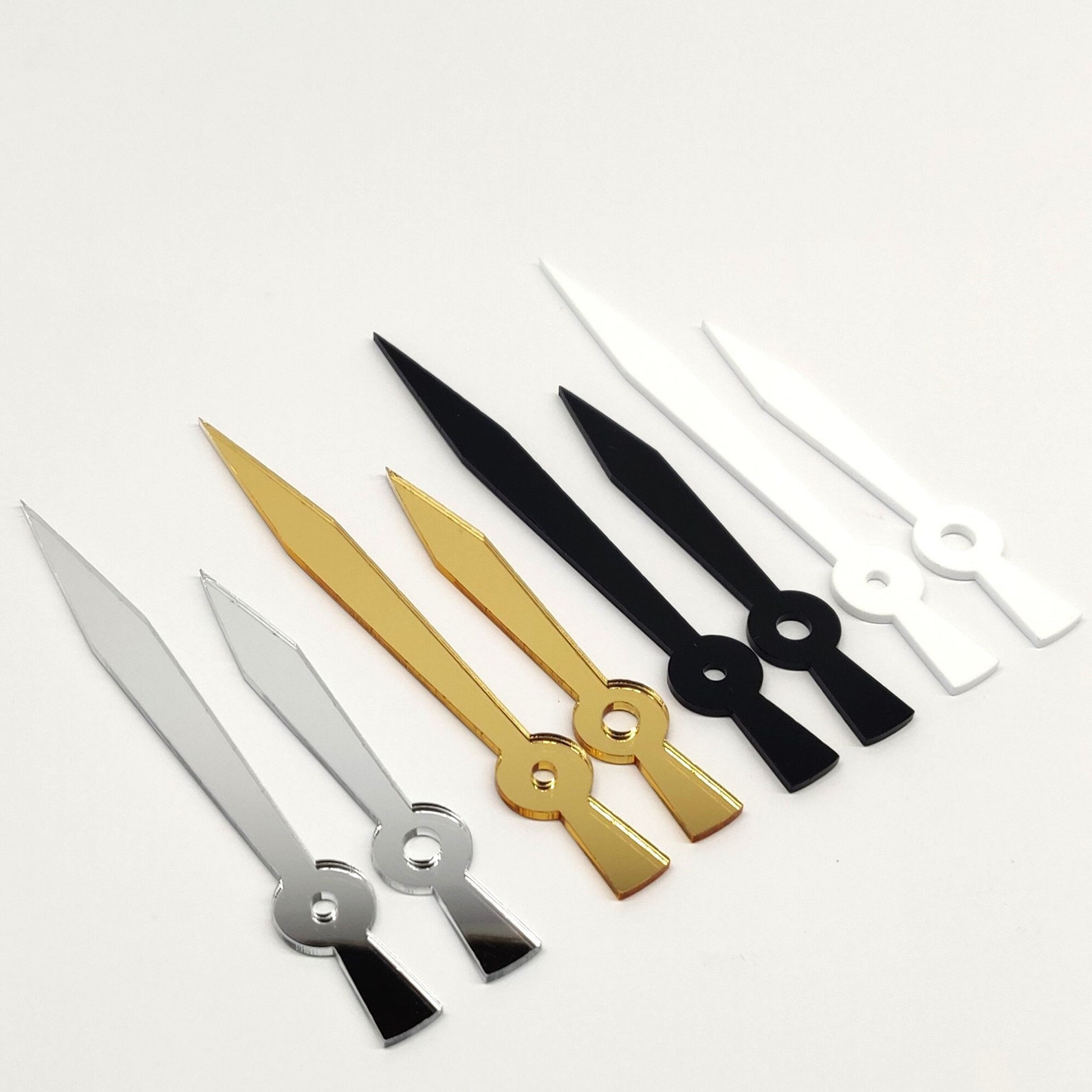 Mirrored/colored Acrylic Hands for Wall Clocks DIY With Second Hand Pin ...