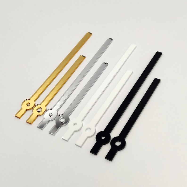 Mirrored/colored Acrylic Hands for Wall Clocks DIY With Second Hand Pin ...