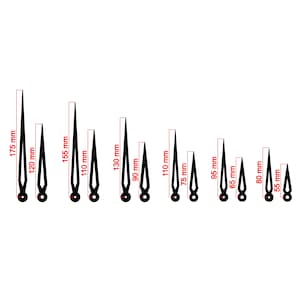 Mirrored/colored Acrylic Hands for Wall Clocks DIY With Second Hand Pin ...