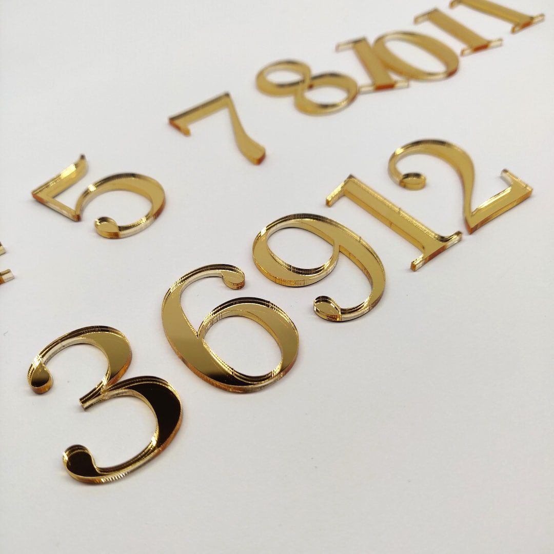 Mirrored/colored Acrylic Arabic Numerals for Wall Clocks DIY Resinart ...
