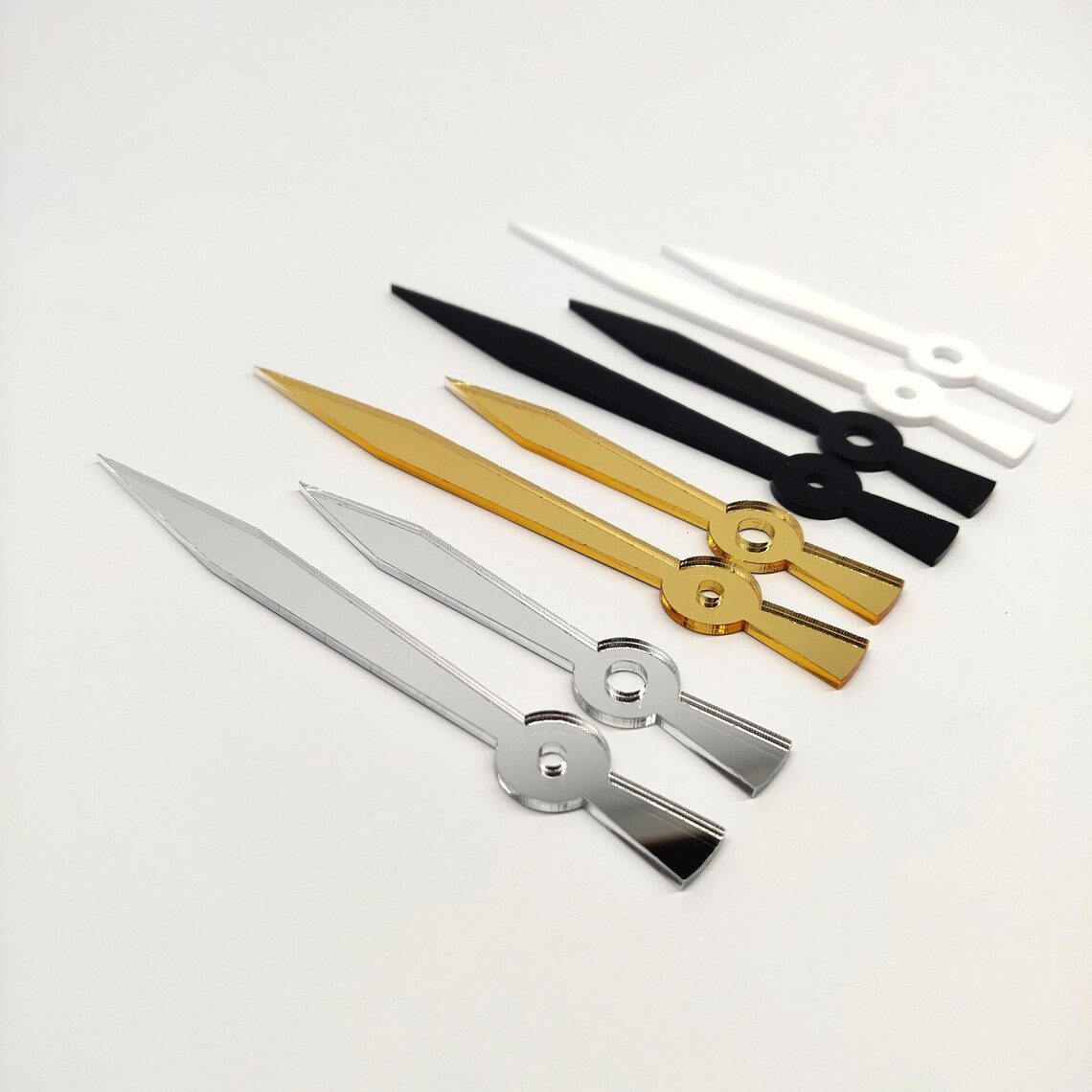 Mirrored/colored Acrylic Hands for Wall Clocks DIY With Second Hand Pin ...