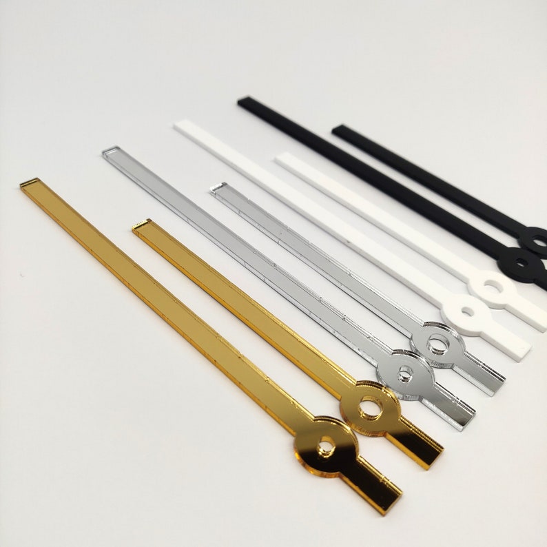 Mirrored/colored Acrylic Hands for Wall Clocks DIY With Second Hand Pin ...