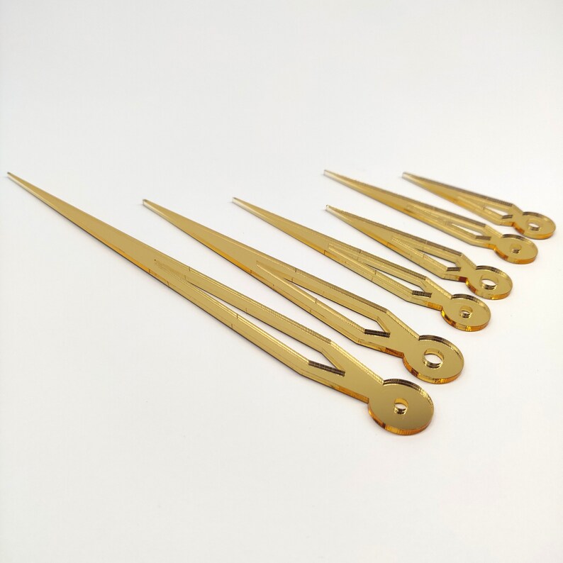 Mirrored/colored Acrylic Hands for Wall Clocks DIY With Second Hand Pin ...