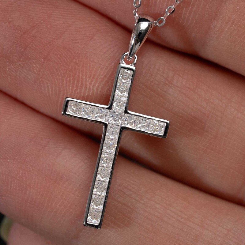 Princess Lab Grown Cross - Etsy