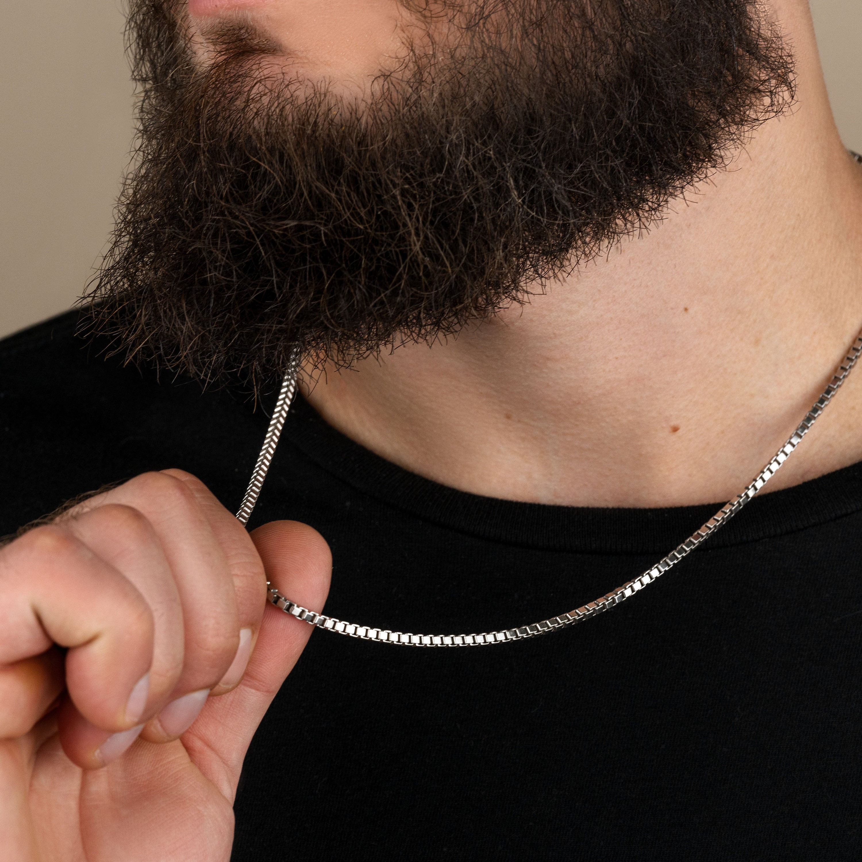 Real Solid 925 Sterling Silver Box Chain 1-3mm Necklace for Men or ...