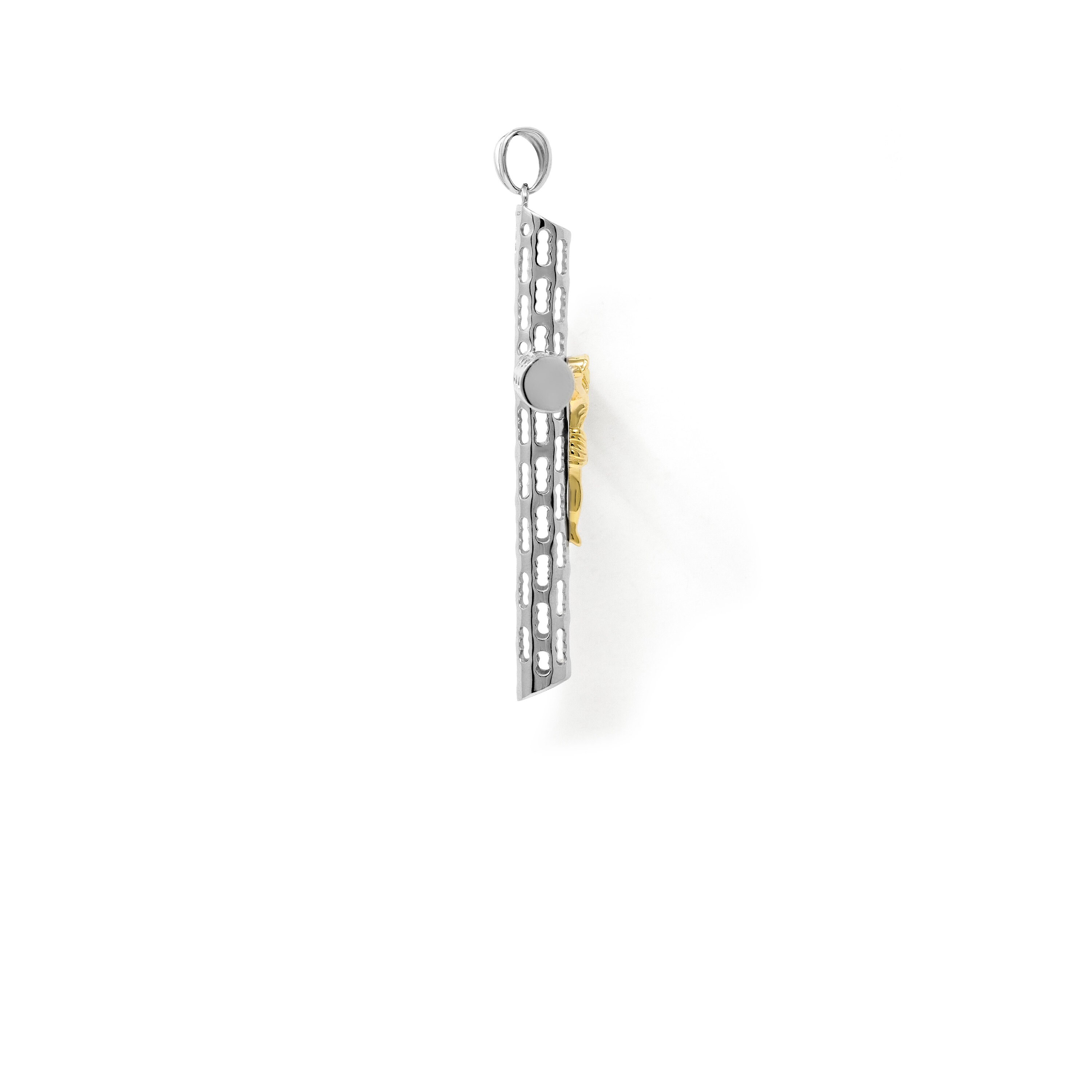 Jesus Cross Piece Crucifix Religious Pendant - 925 Sterling Silver Two ...