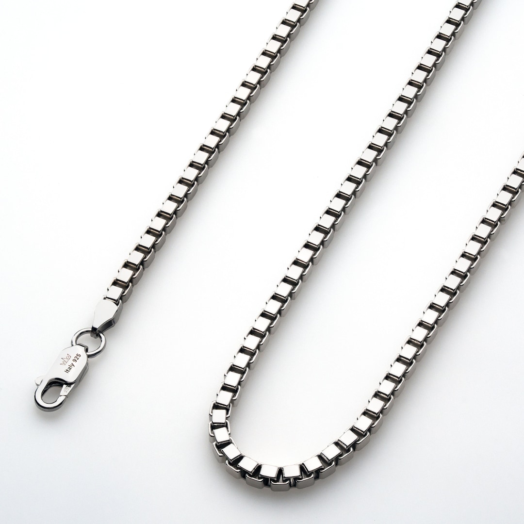 Real Solid 925 Sterling Silver Box Chain 1-3mm Necklace for Men or ...