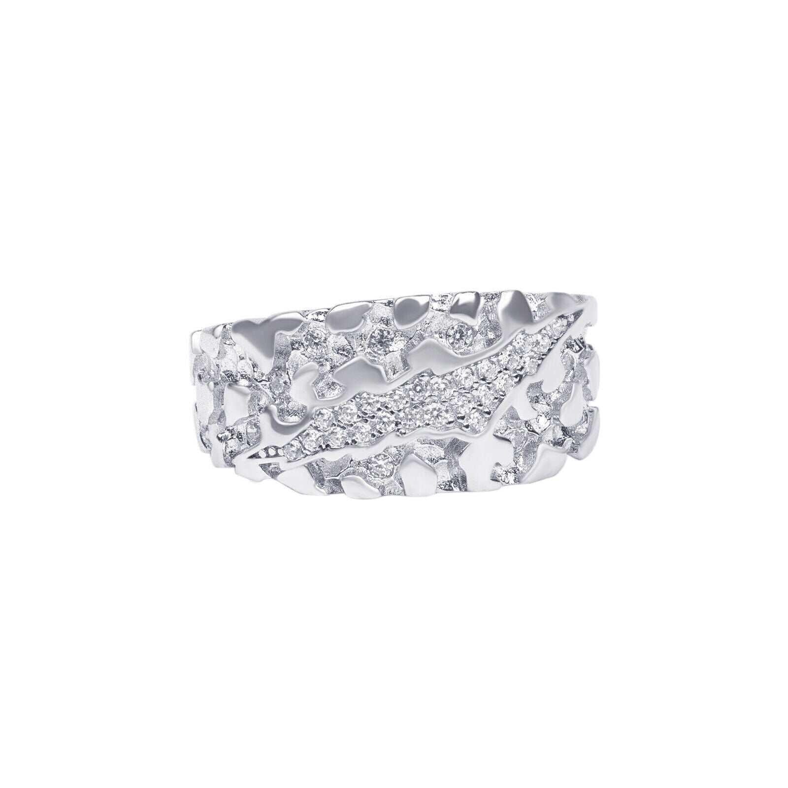 Mens Nugget Claw Mark Ring Solid 925 Sterling Silver Men Pinky Ring 5A ...