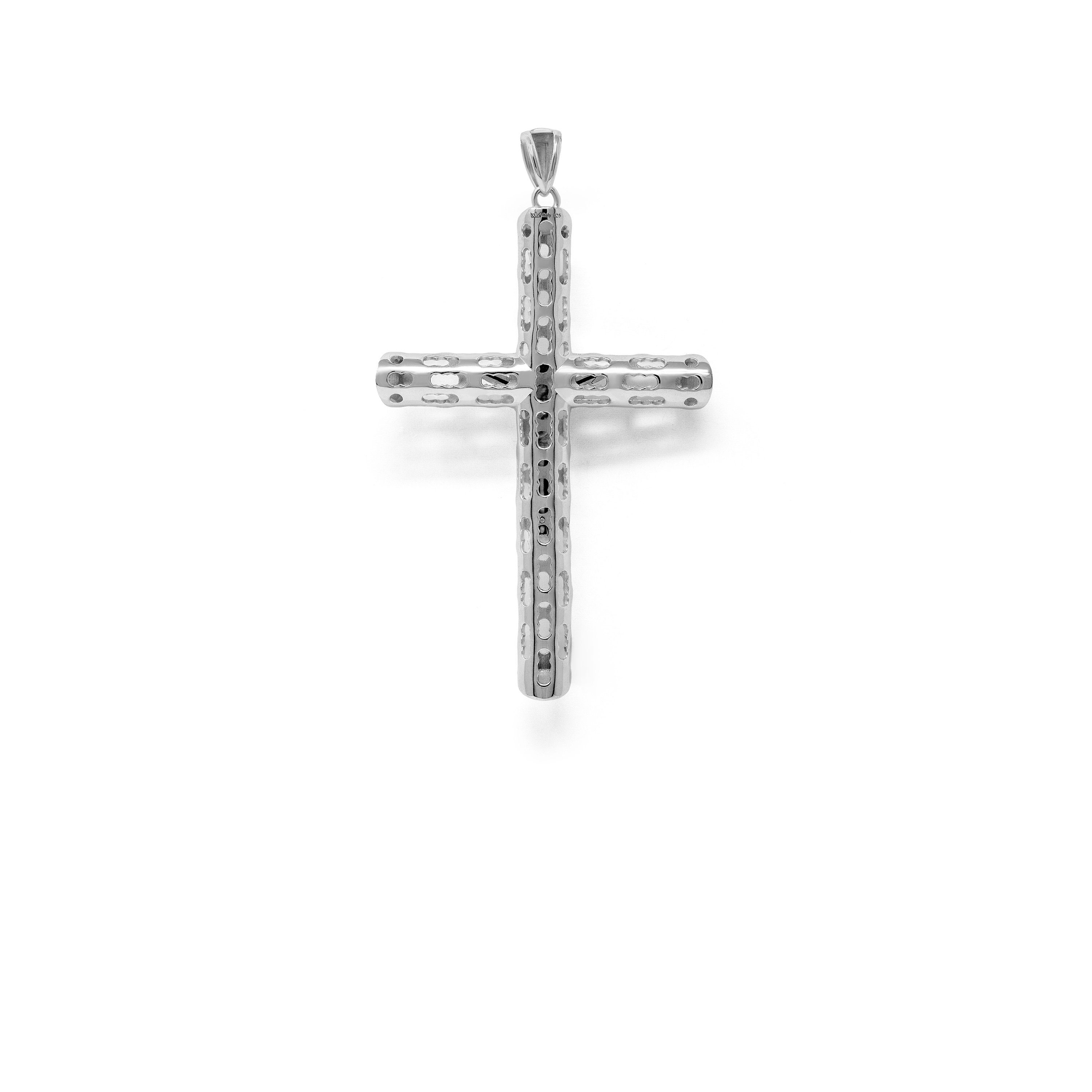 Jesus Cross Piece Crucifix Religious Pendant - 925 Sterling Silver Two ...