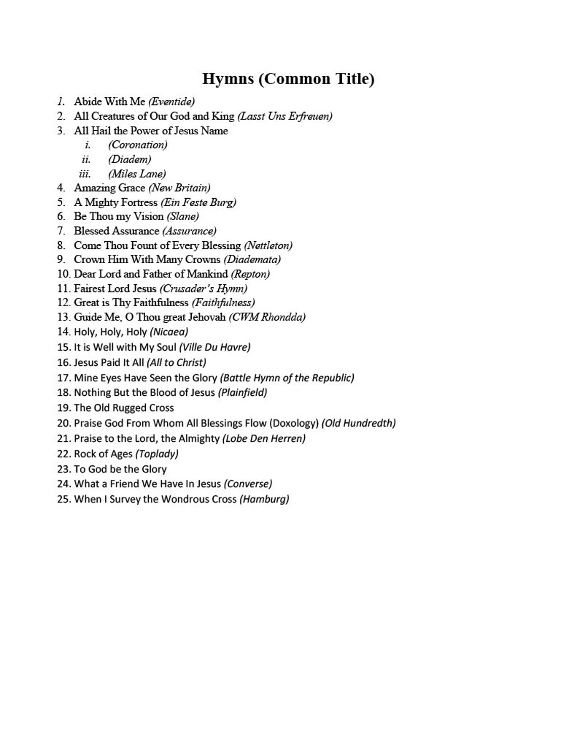 25 Popular Hymns (instrumentals) - Etsy