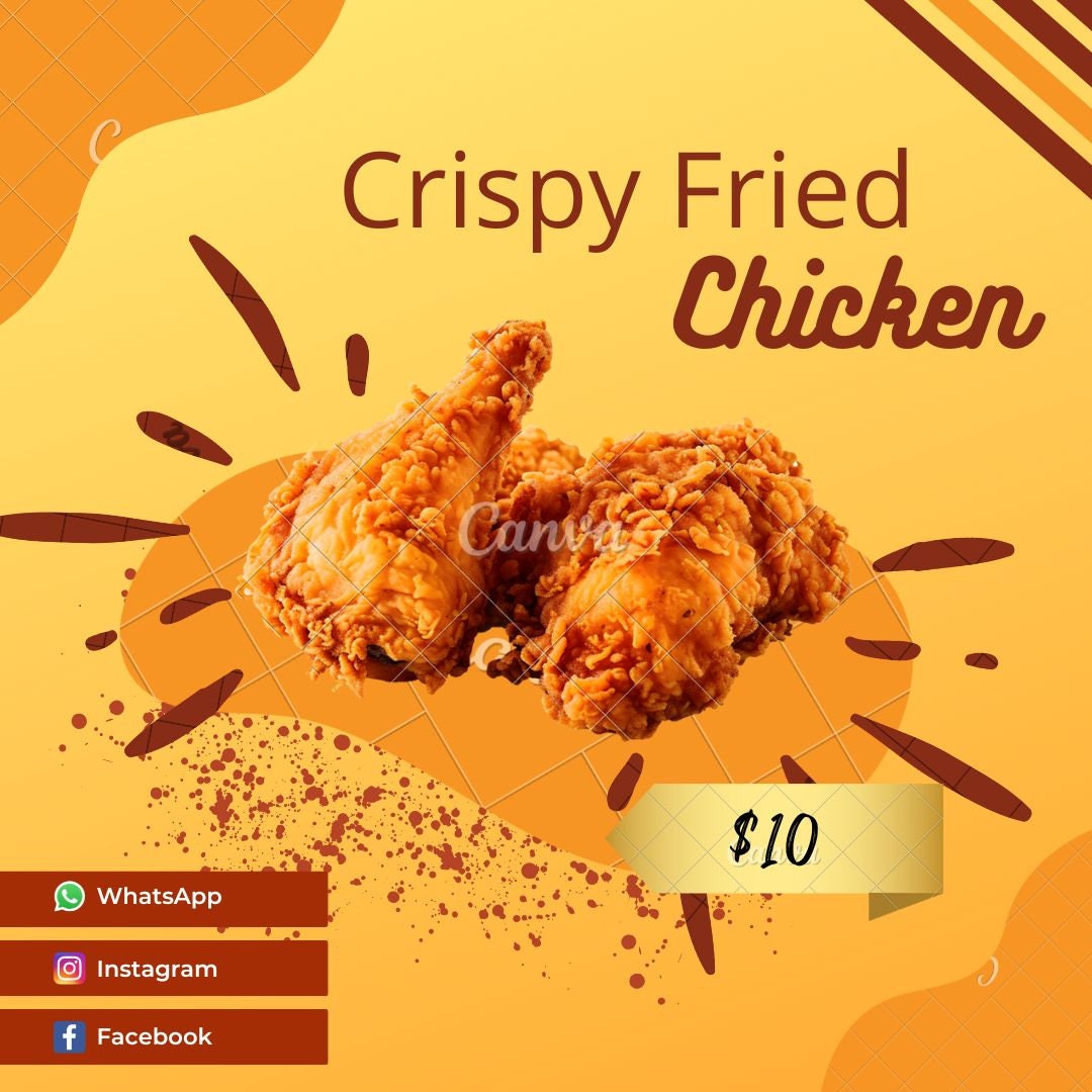 Colourful Fried Chicken template - Etsy