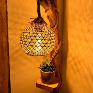 Tree Floor Lamp, Wooden Corner Lampshade, Unique Floor Lampshade ...