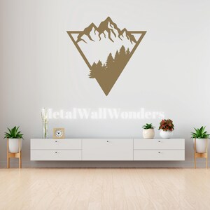 Mountain and Forest Metal Wall Art, Landscape Wall Art, Farmhouse Decor ...