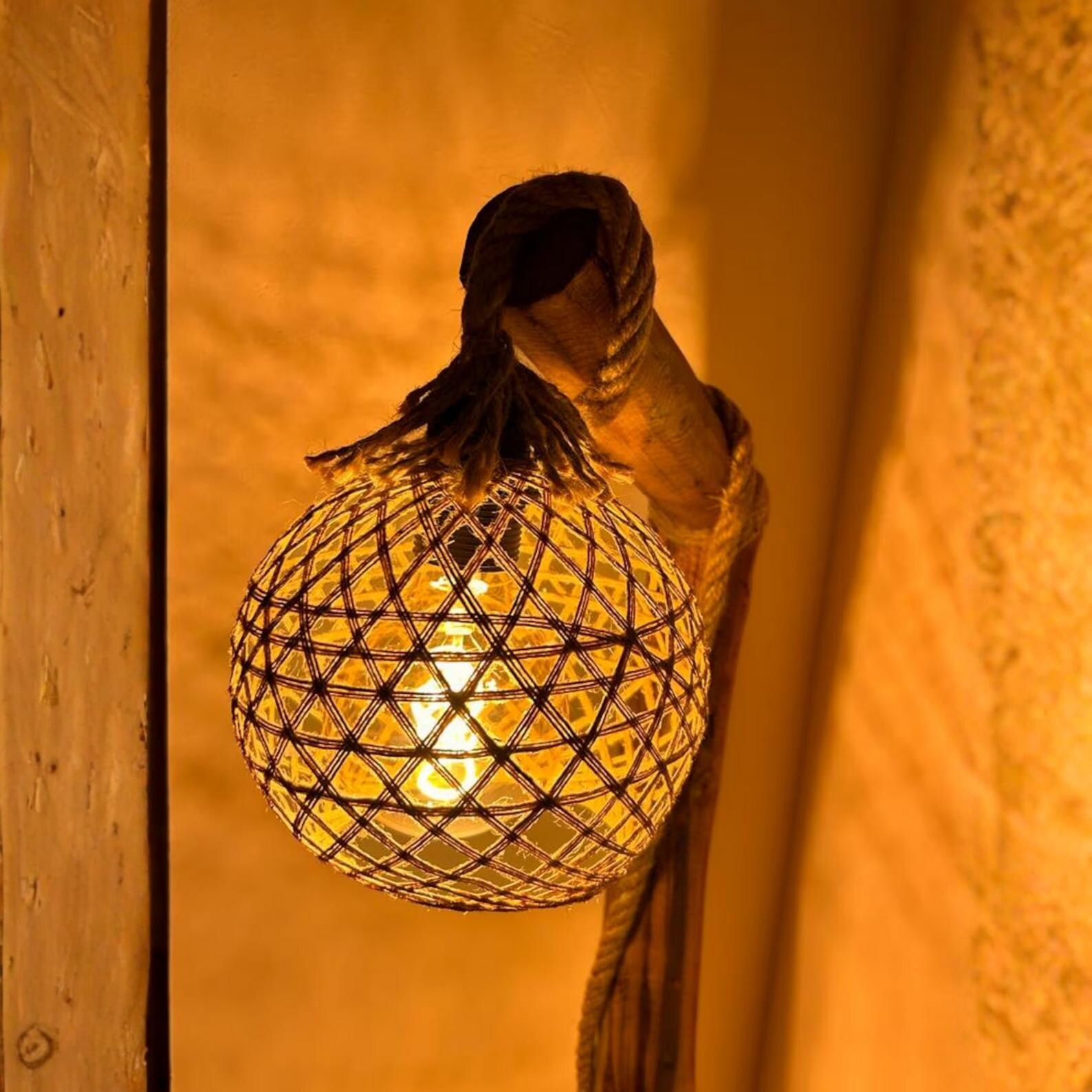 Tree Floor Lamp, Wooden Corner Lampshade, Unique Floor Lampshade ...