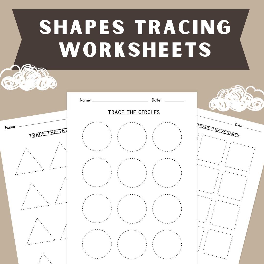 Preschool Shape Tracing, Basic Shape Tracing, Shape Tracing Worksheets ...
