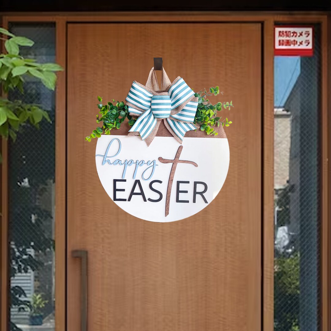 Easter Door Hanger Happy Easter Front Door Decor Easter Front Door ...