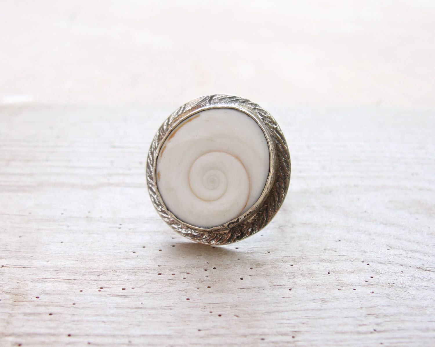 Sterling Silver Seashell Ring Eye of Shiva Shell - Etsy