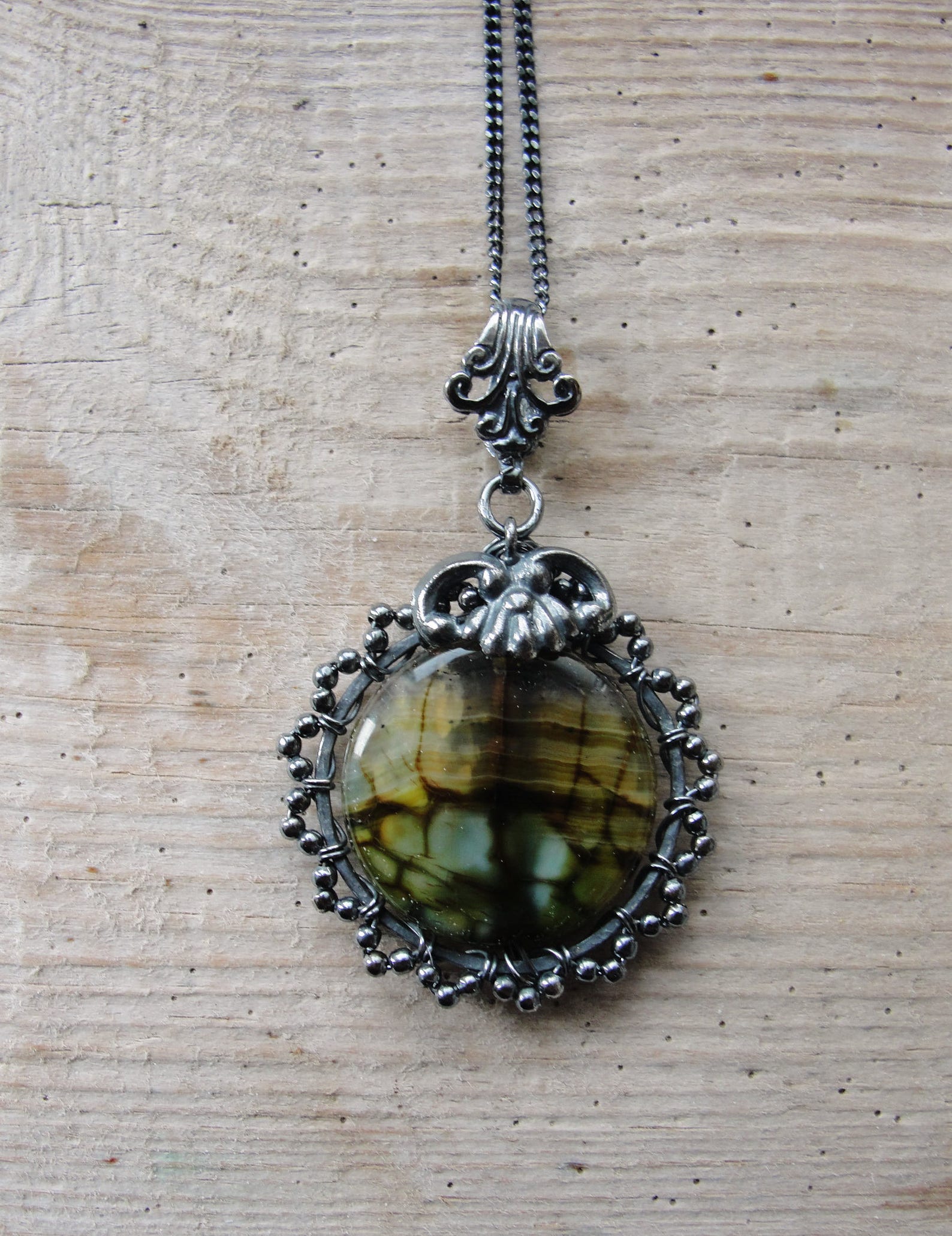 Sterling Silver Agate Necklace Hand Wrapped Sterling Silver - Etsy